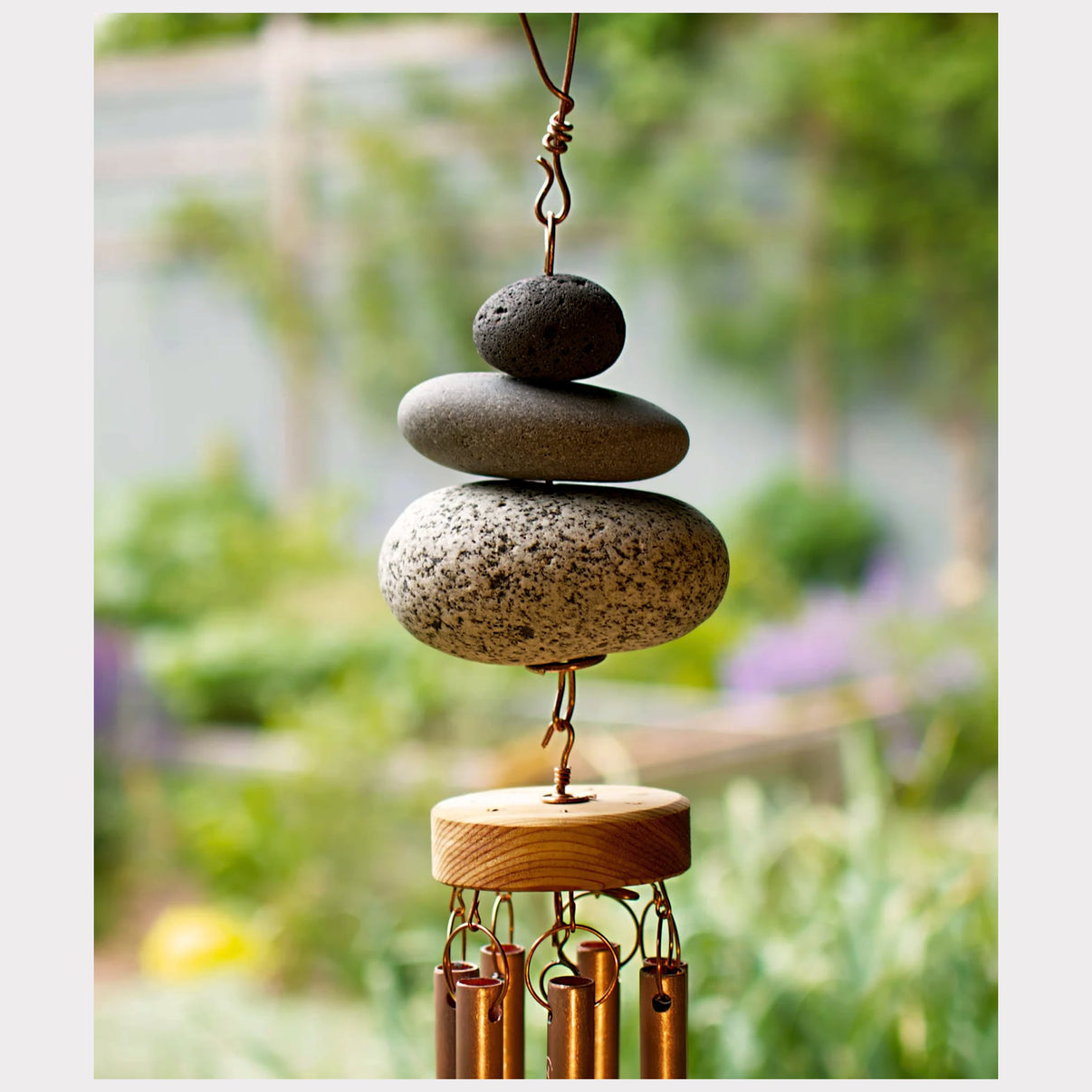 Large Copper Wind Chime - Natural Zen Beach Stones - All Season – Coast ...