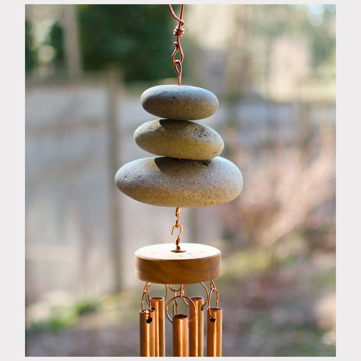 Zen Garden Wind Chime - Copper Chimes - Natural Beach Stone – Coast Chimes
