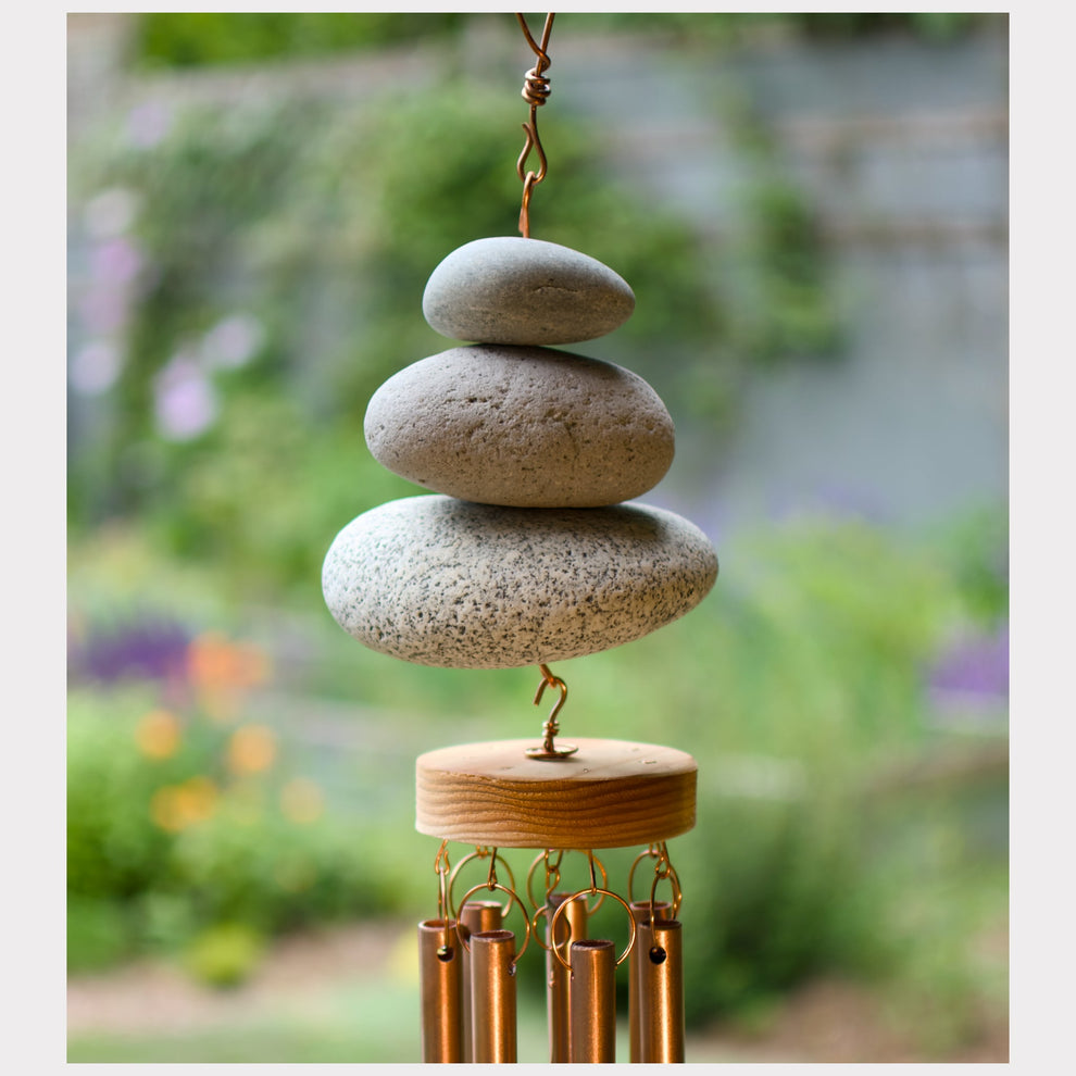 Large Copper Wind Chime - Natural Zen Beach Stones - All Season – Coast ...