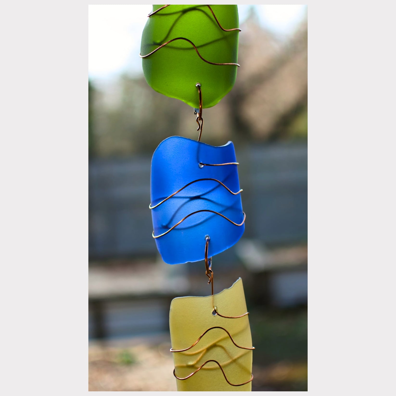 Coastal Sea Glass Wind Chime - Large Copper Chimes - Relaxing Decor ...