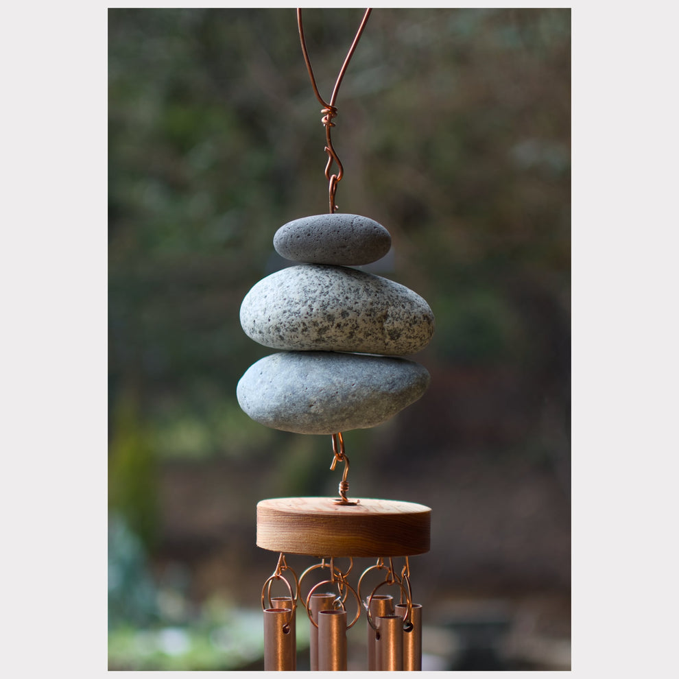 Zen Garden Wind Chime - Copper Chimes - Natural Beach Stone – Coast Chimes