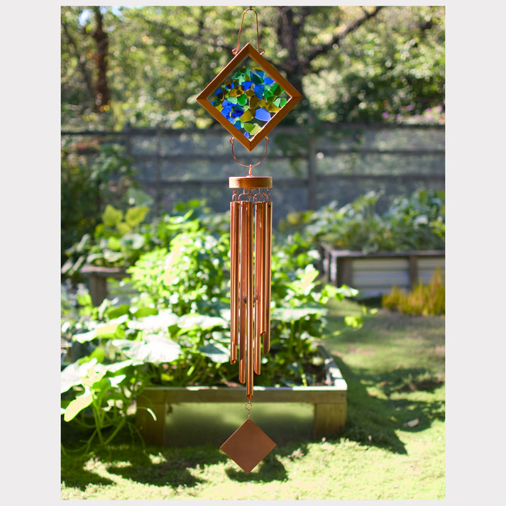 Colorful Sea Glass Wind Chime - Kaleidoscope Garden Decor – Coast Chimes