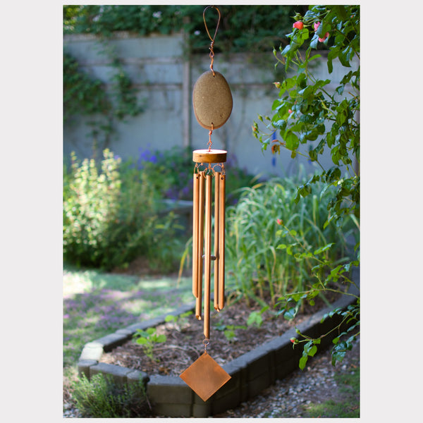 Wind Chime - Zen Beach Stone - Genuine Copper Chimes - All Season ...