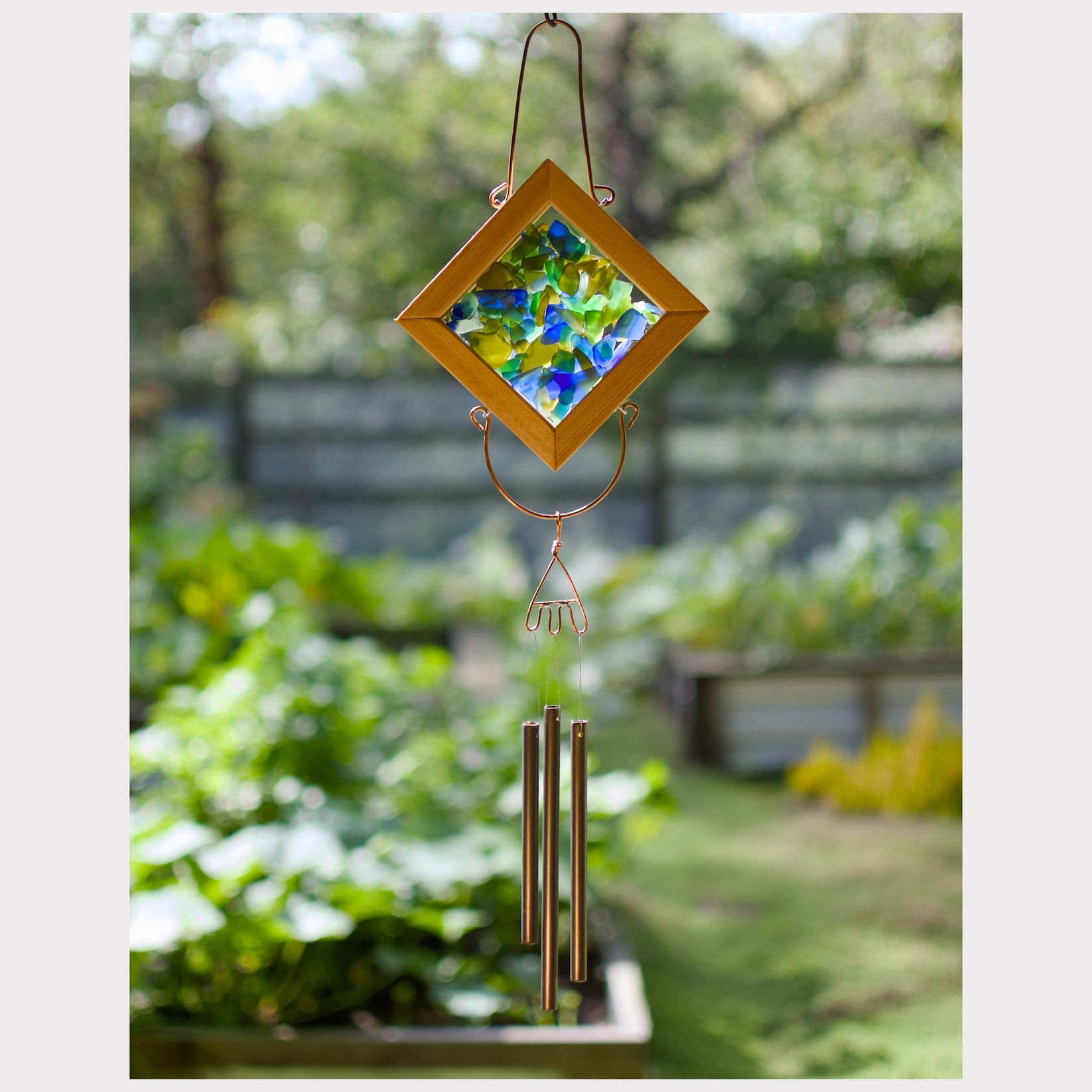 Colorful Sea Glass Wind Chime - Kaleidoscope - Durable Brass Chimes ...
