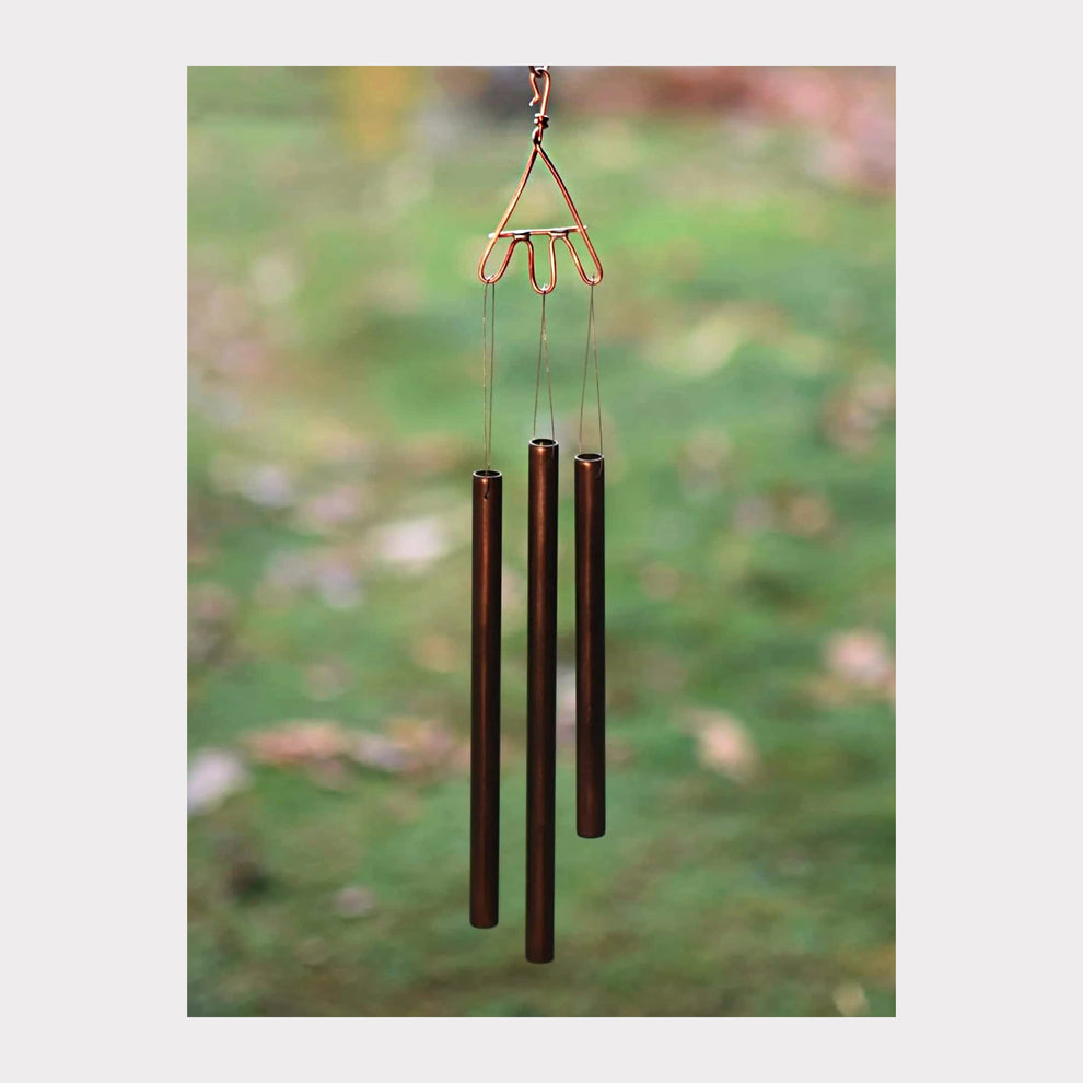 Outdoor Zen Wind Chime - Handcrafted Beach Stone with Brass Chimes ...