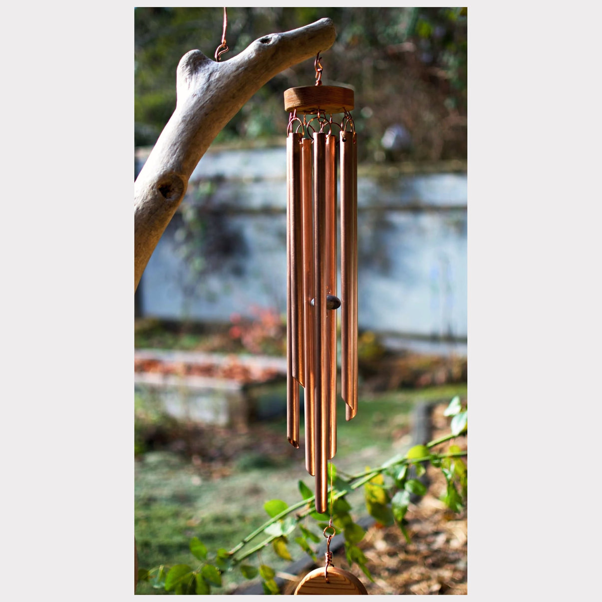 Rustic Driftwood Wind Chime - Genuine Copper Chimes - Coastal Decor ...
