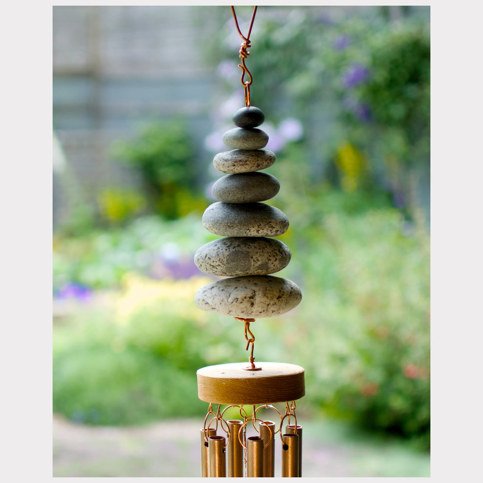 Zen Wind Chime - Natural Beach Stones - Genuine Copper Chimes – Coast ...