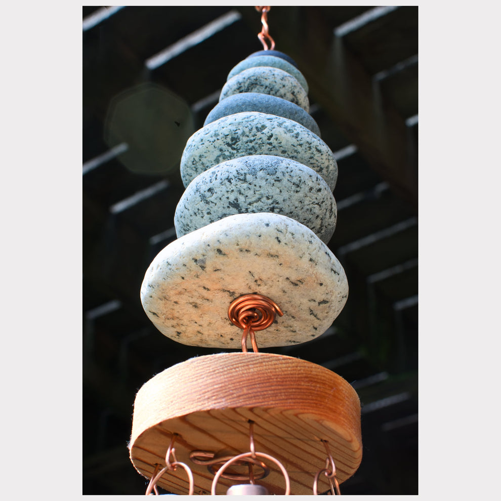 Zen Wind Chime - Natural Beach Stones - Genuine Copper Chimes – Coast ...