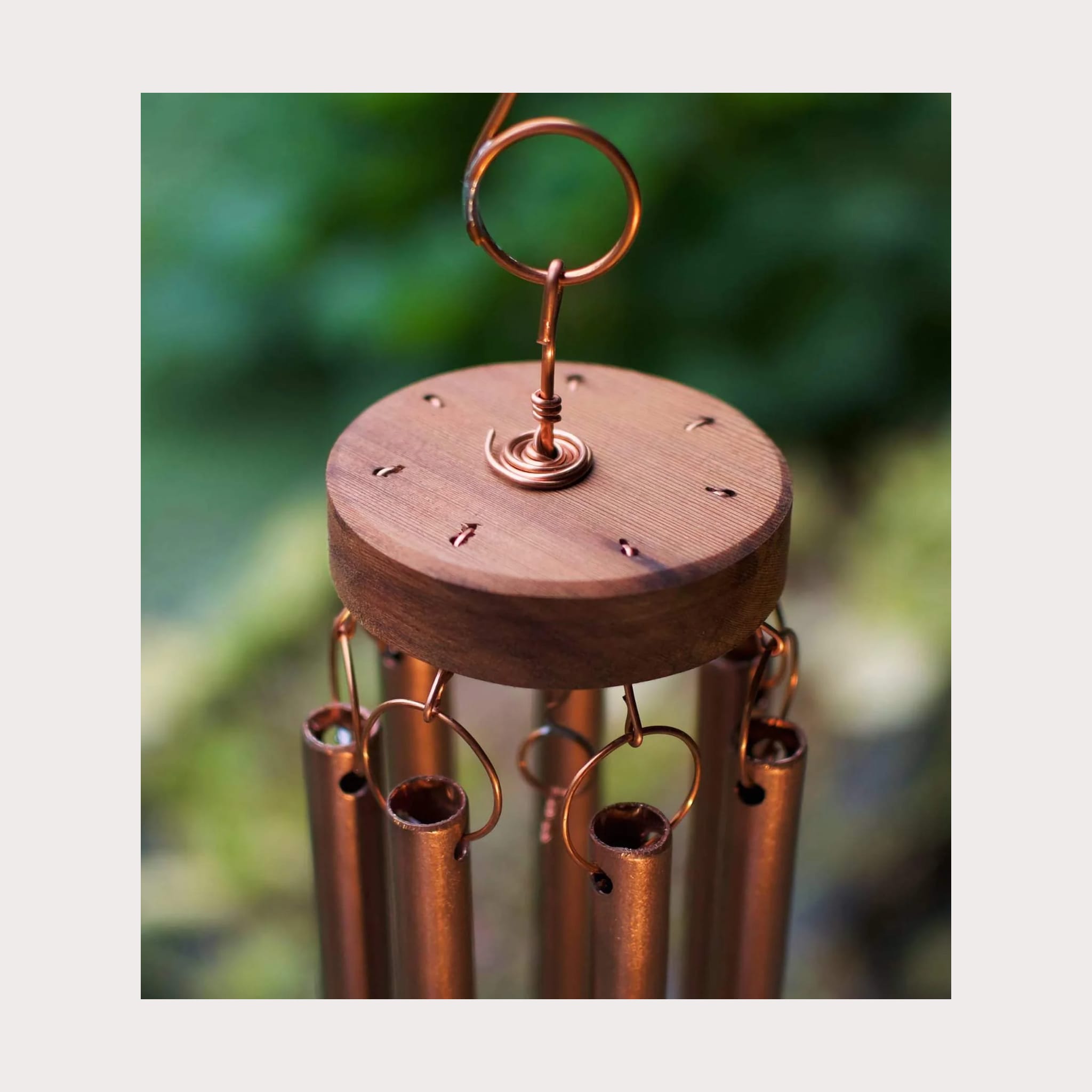 Outdoor Wind Chime - 7 Copper Chimes - Oyster Shell Windsail – Coast Chimes
