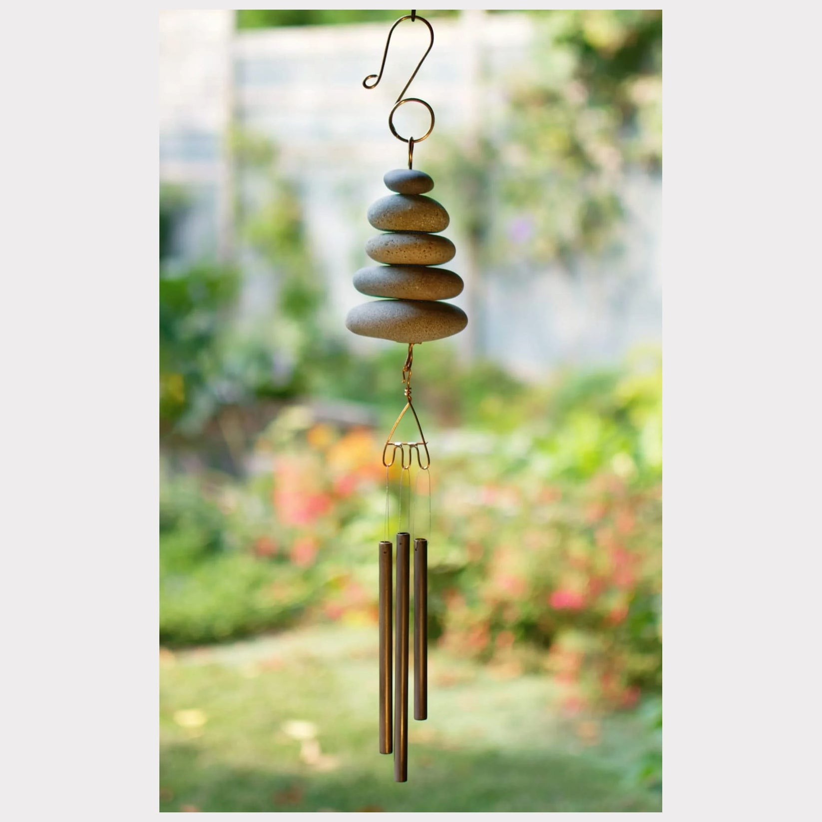 Wind Chime Zen Natural Beach Stone Brass Chimes – Coast Chimes